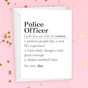 Personalized Police Officer Definition Card, Policeman Appreciation ...