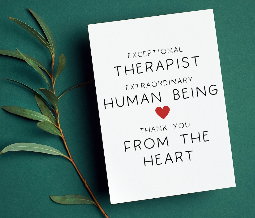 Therapist Card, Occupational Therapy Gift, Marriage Therapist Greeting ...