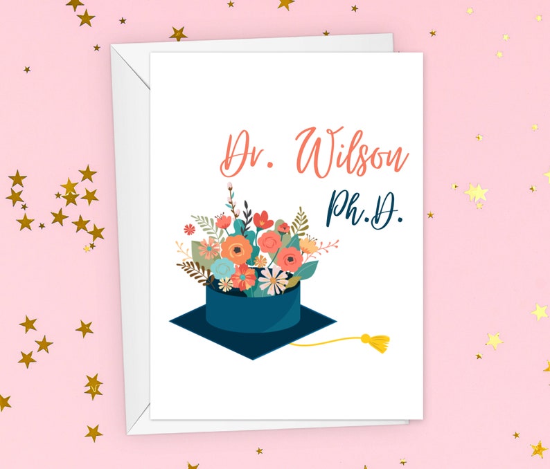 Personalized Phd Graduation Card Custom Doctorate Graduation - Etsy