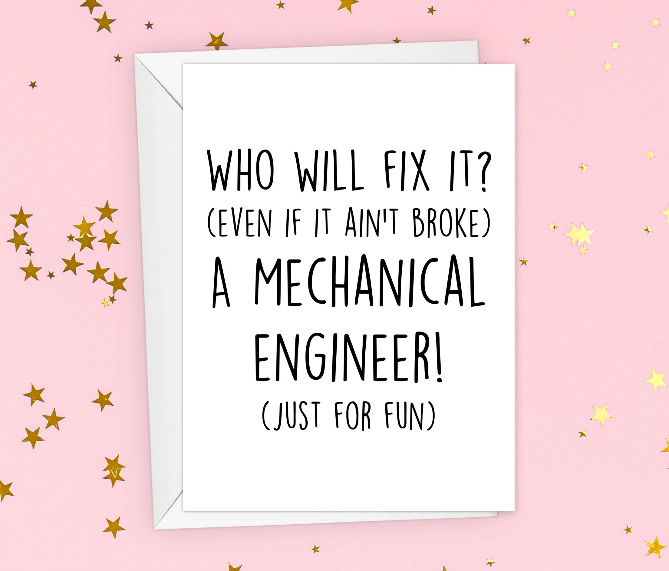 Mechanical Engineer Birthday Funny Card Mechanical - Etsy