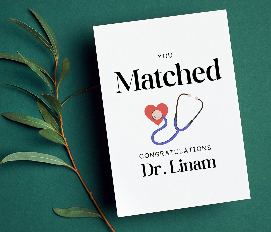 Personalized Match Day Card, Custom Residency Gift, Match Day ...