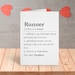 Personalized Runner Definition Card, Custom Running Gift, Marathon ...