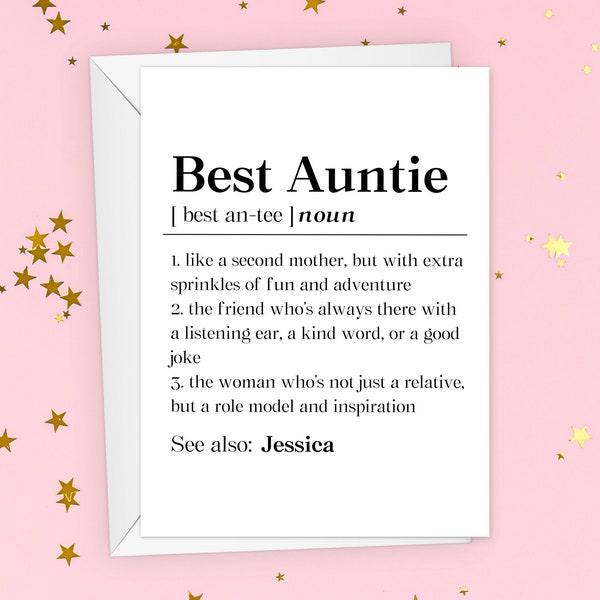 Thank You Auntie Card - Etsy