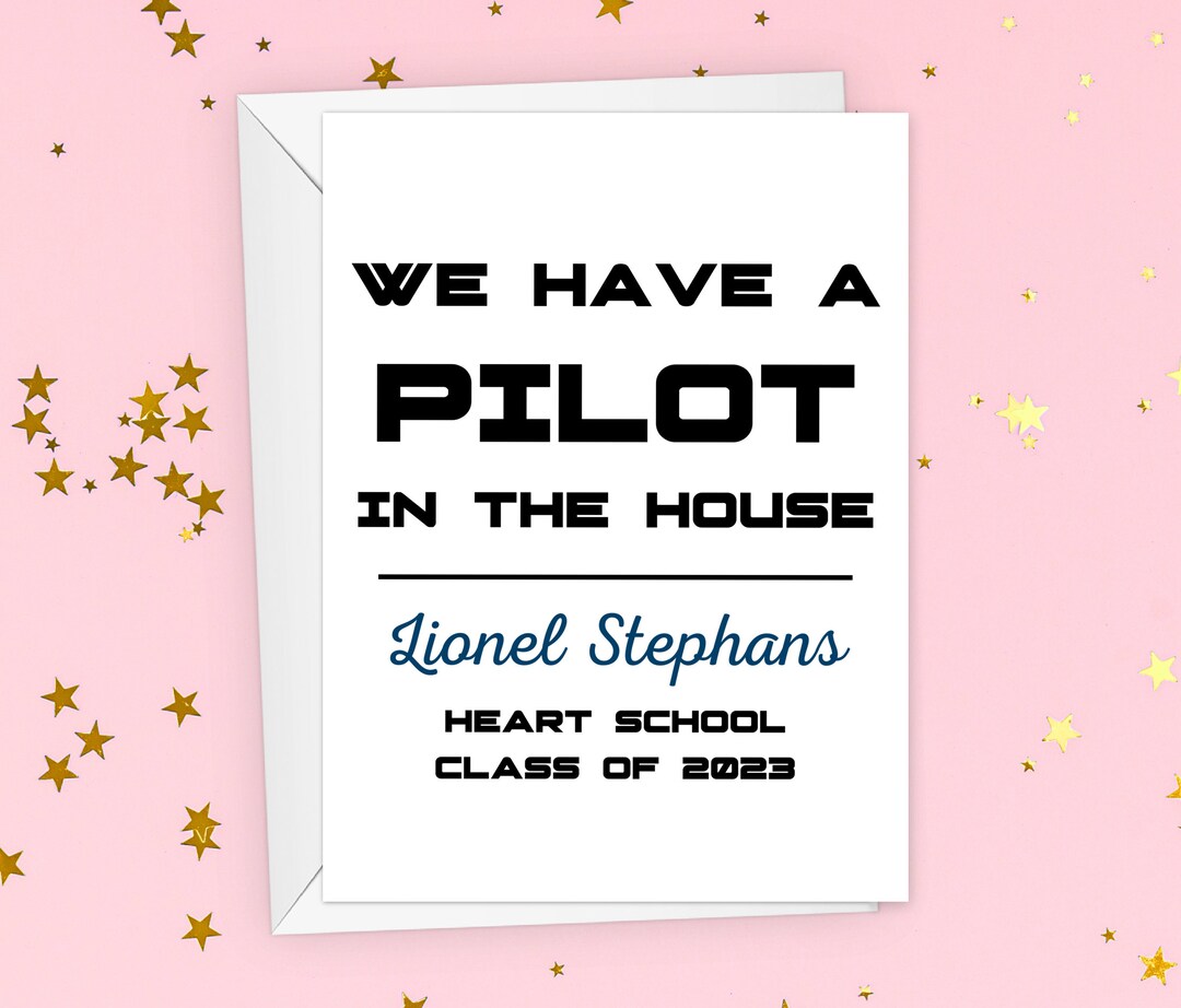 Personalized Pilot Graduation Card, Flight School Graduation for Son ...