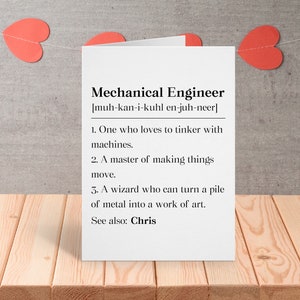 Funny Mechanical Engineer Graduation Card, Personalized Mechanical ...