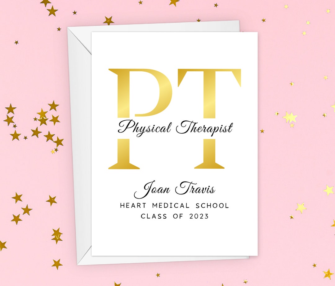 Personalized Physical Therapist Graduation Card, Customizable Physical ...