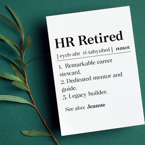 Personalized Retirement Card, Custom Hr Retired Gift, Human Resources ...