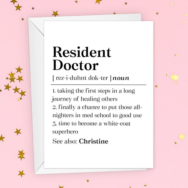 Medical Resident Graduation Card - Etsy