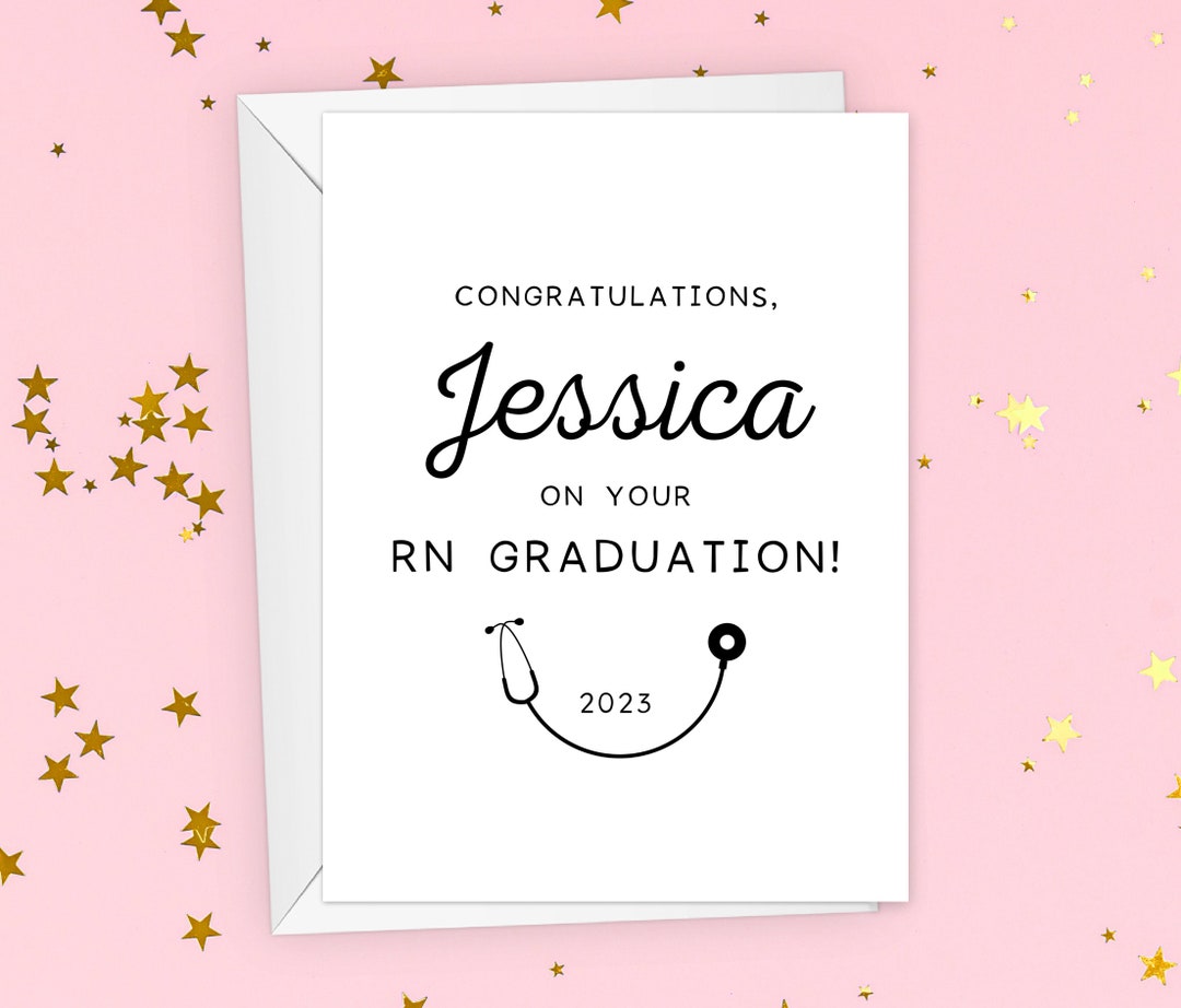 Personalized Rn Graduation Congrats Card, Registered Nurse Graduate ...