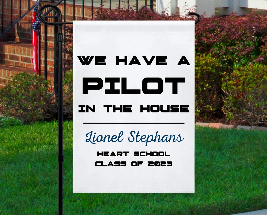 Personalized Pilot Graduation Garden Flag, Flight School Graduation for ...