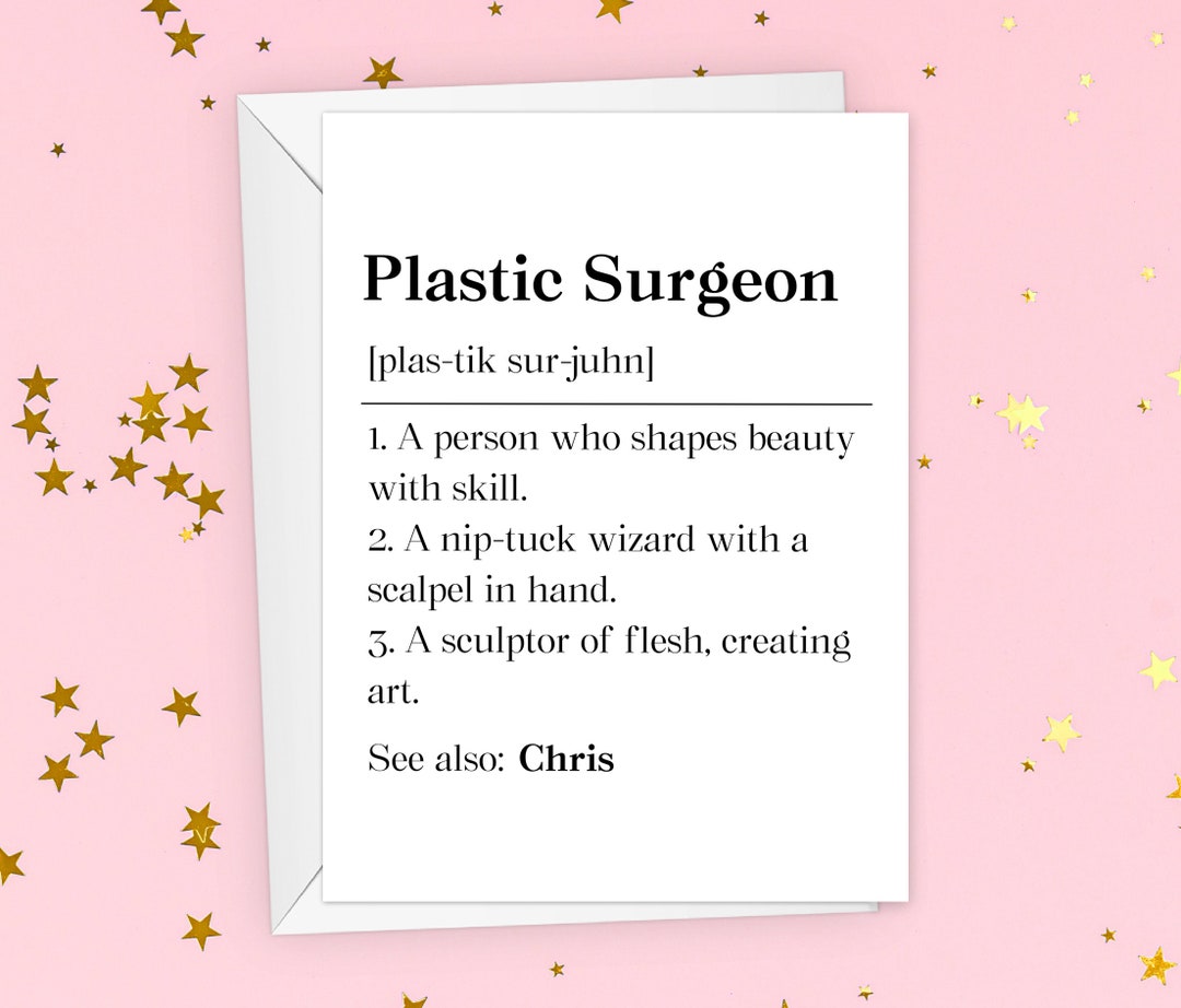 Personalized Plastic Surgery Graduate Card, Plastic Surgery Graduation ...