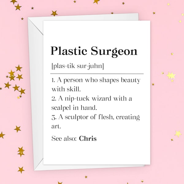 Plastic Surgery Card - Etsy