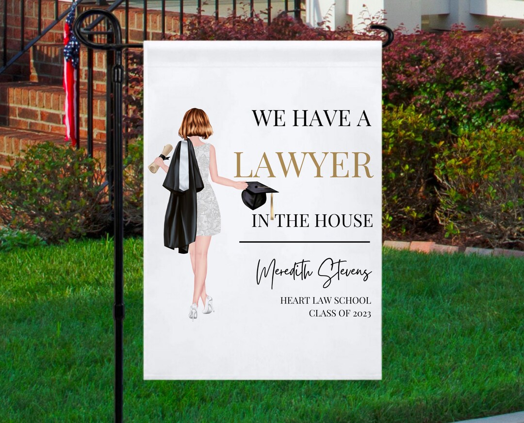 Personalized Lawyer Graduation Garden Flag, Law School Graduation for ...