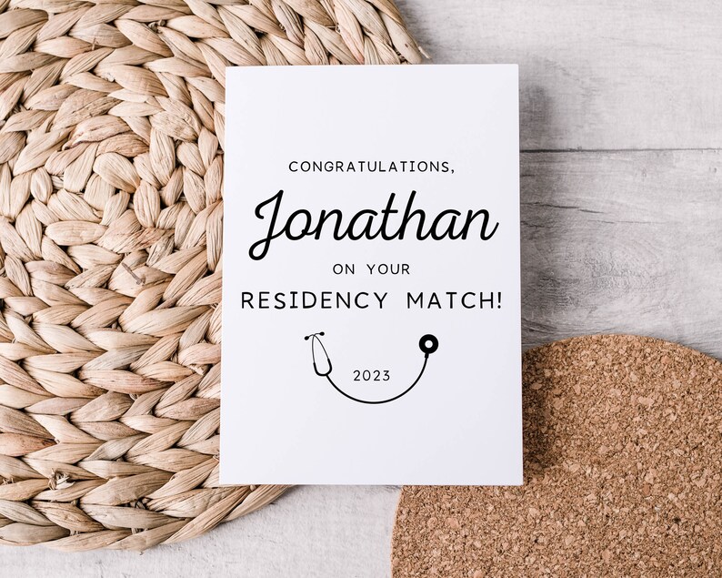 Personalized Congrats New Doctor Card, Residency Match Gift, Match Day ...