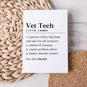 Personalized Vet Tech Graduation Card, Veterinary Technician Admission ...
