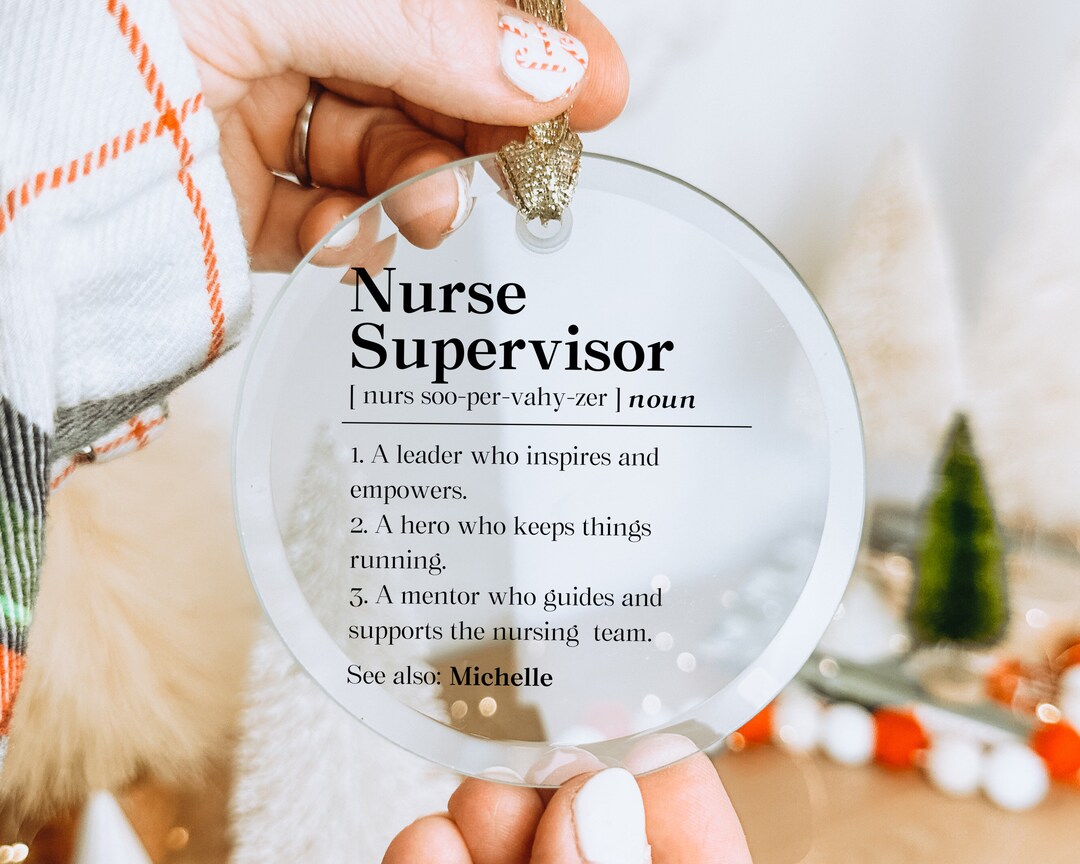 Personalized Nurse Supervisor Glass Ornament, Custom Nurse Supervisor ...