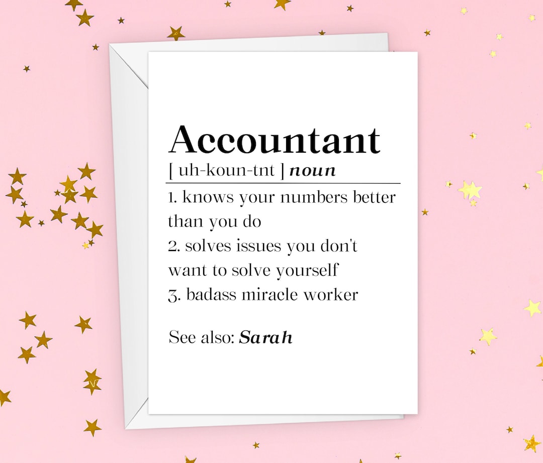 Personalized Accountant Definition Card, Thank You to Accountant Card ...