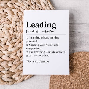 Personalized Leader Birthday Card, Custom Leadership Gift, Manager ...