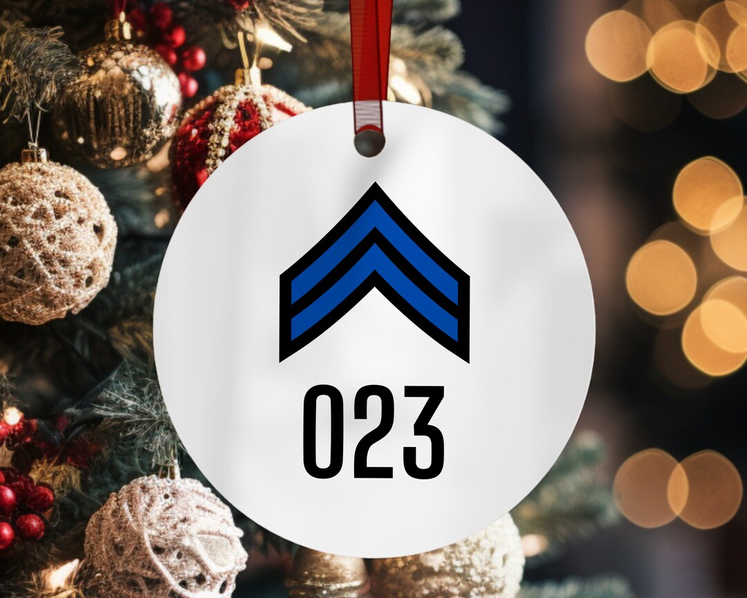 Custom Badge Number Ornament, Personalized Police Officer Rank Gift ...