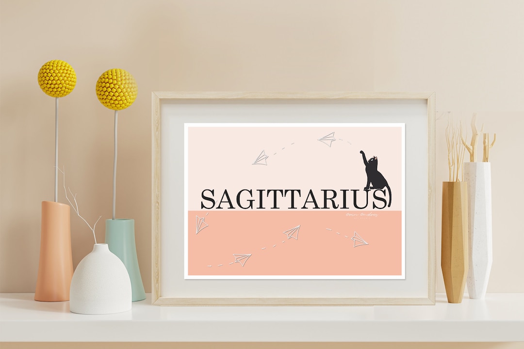 Sagittarius Cat Zodiac Artwork - Etsy
