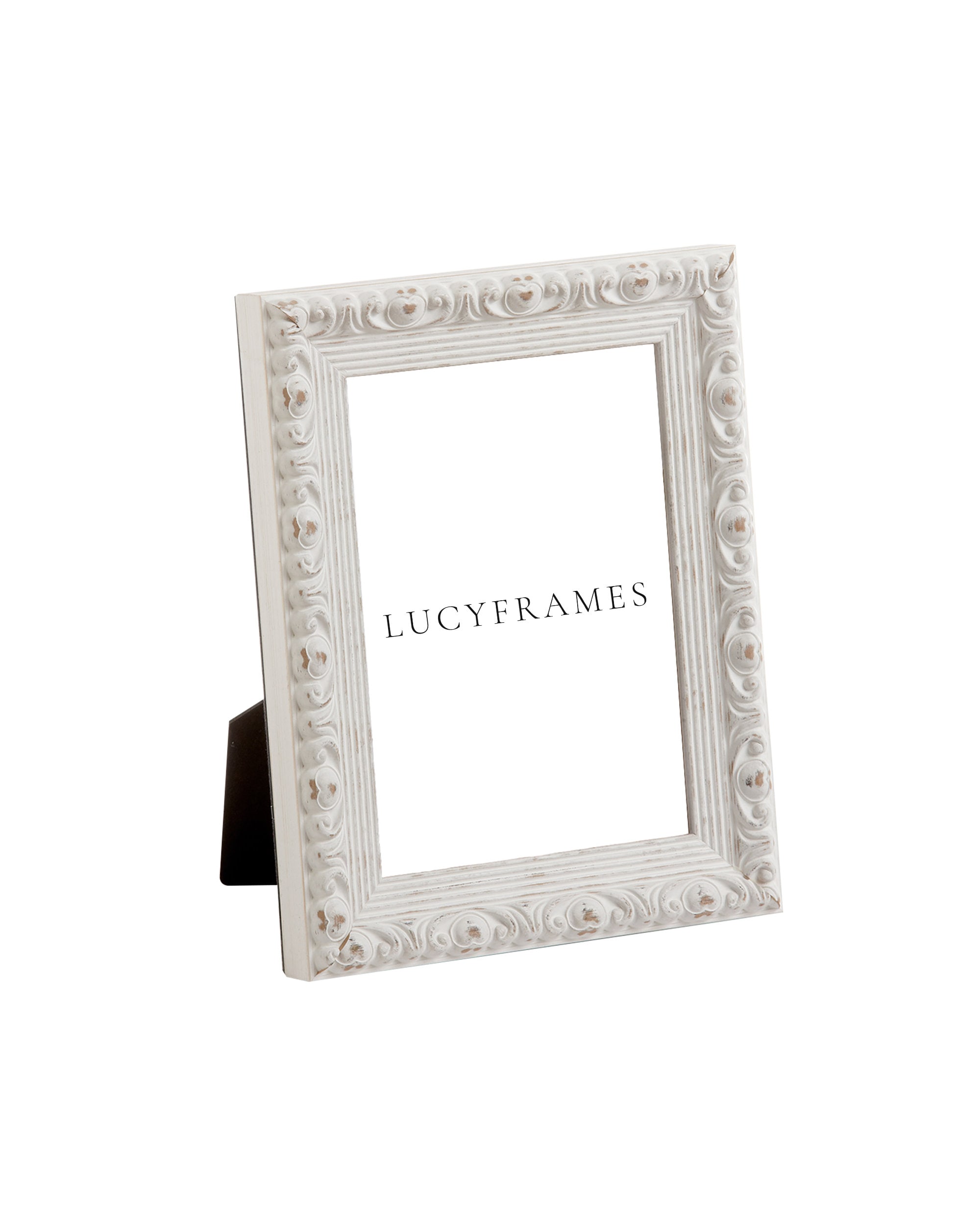 Antique Ornate White Frame. White Picture Frame. Ornate Wood Picture ...