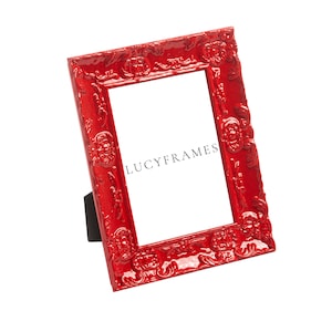 Greta Red Frame. Vintage Ornate Frame. Red Picture Frame. Ornate Rustic ...