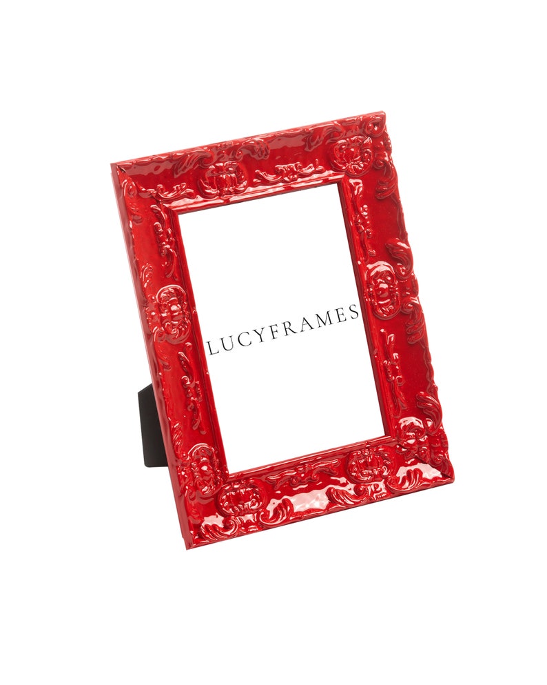 Greta Red Frame. Vintage Ornate Frame. Red Picture Frame. Ornate Rustic ...