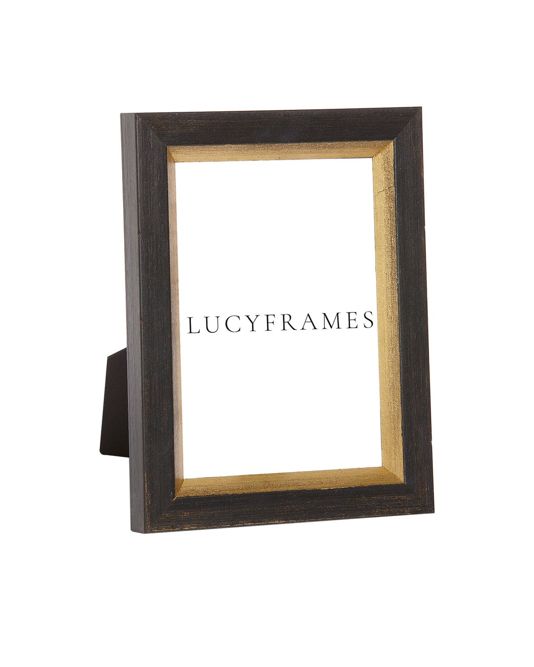 Kenya Black and Gold Frame. Modern Frame Style. All Wood Frames. Wedged ...