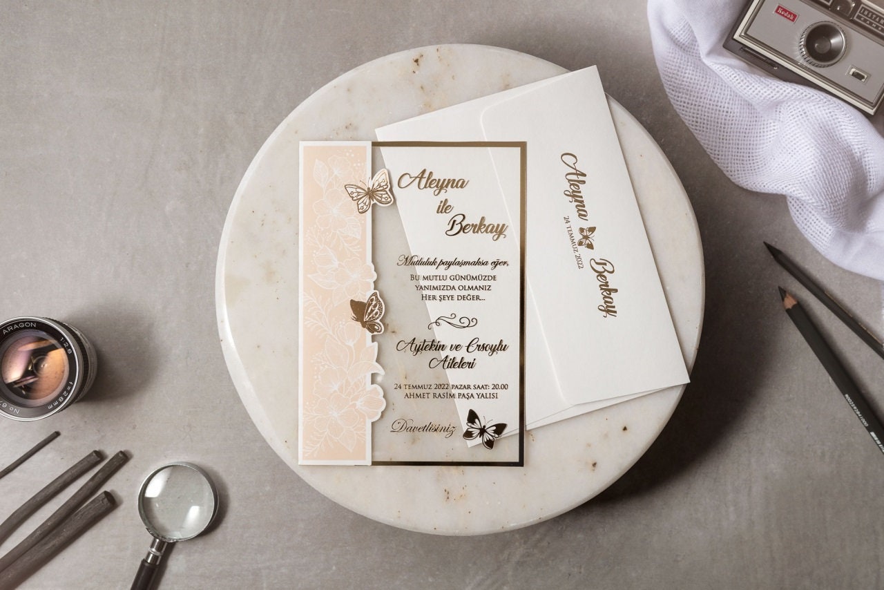 Butterfly Invitation Acrylic Butterfly Wedding Invitation - Etsy