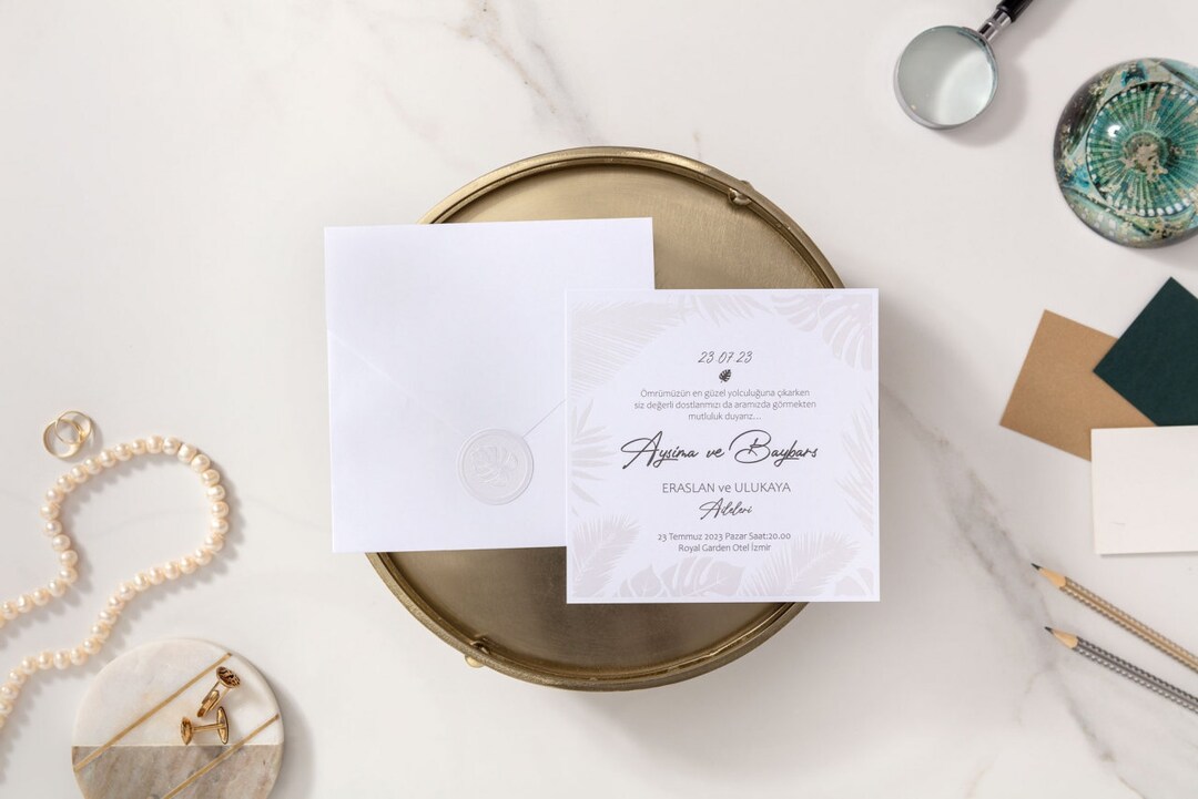 Wedding Invitation With Embossed Frame, Wedding Invitation, Elegant ...