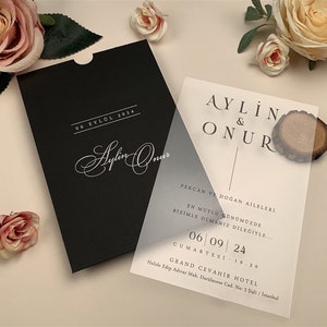 Acrylic Wedding Invitation, Silver Foil Transparent Card, Luxury ...