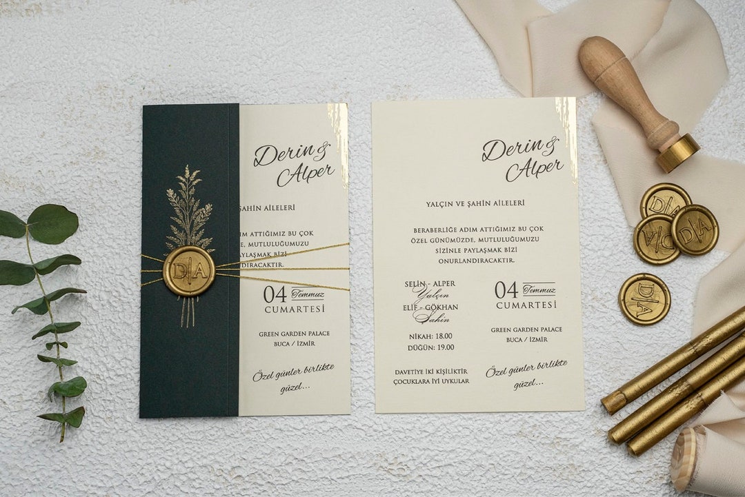 Custom Wax Seal Wedding Invitation, Acrylic Transparent Card, Elegant ...