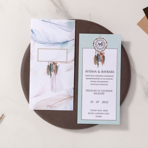 Feather Invitation - Etsy