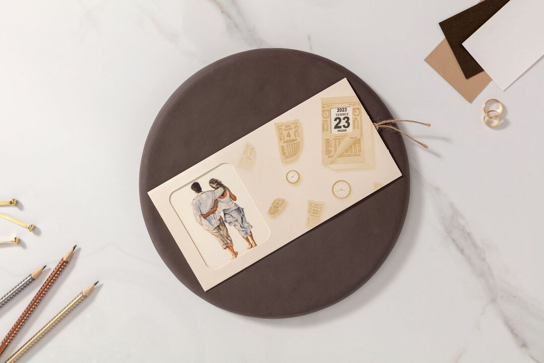 Time Travel Wedding Invitation, Wedding Invitation, Elegant Invitation ...