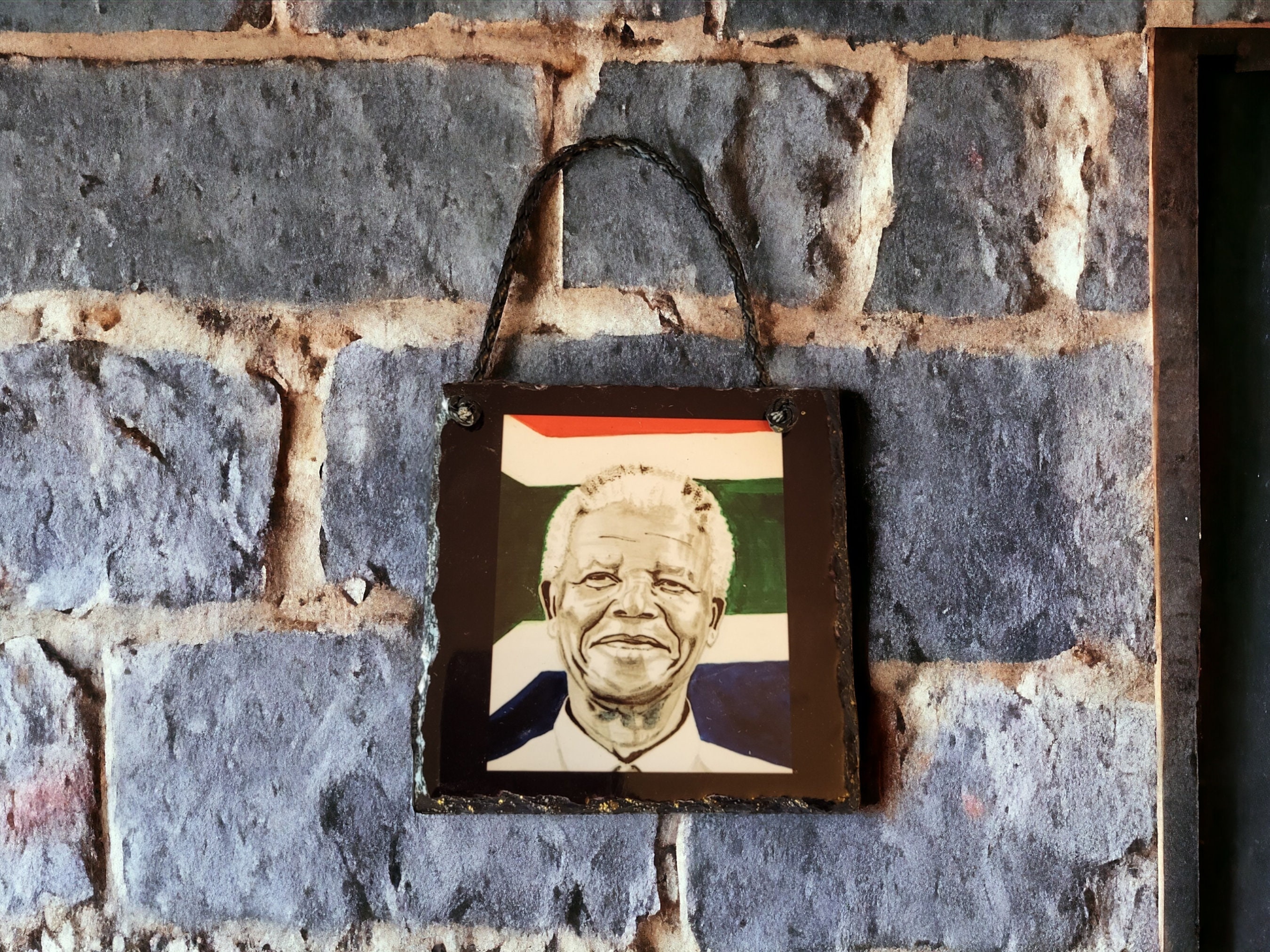 Nelson Mandela Wall Art, Nelson Mandela Wall Hanging Slate Picture. - Etsy