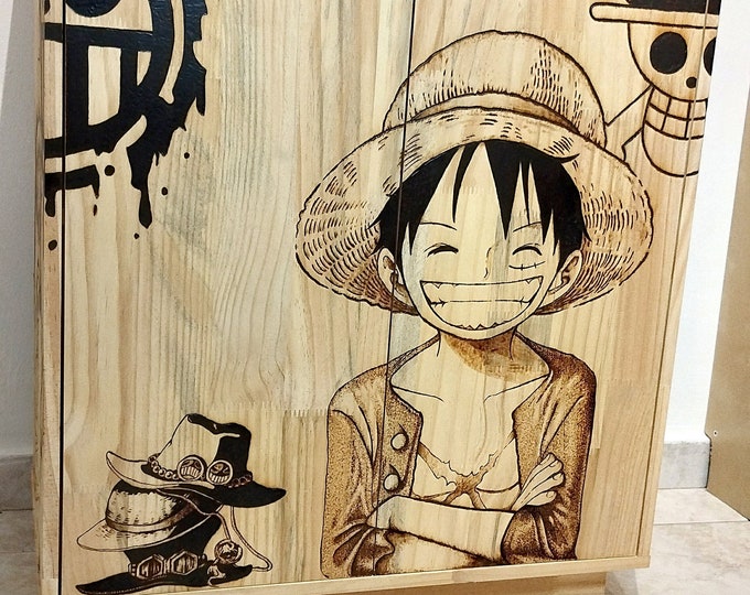 One Piece Wooden Locker / Cabinet / With Handmade Pyrography /anime - Etsy