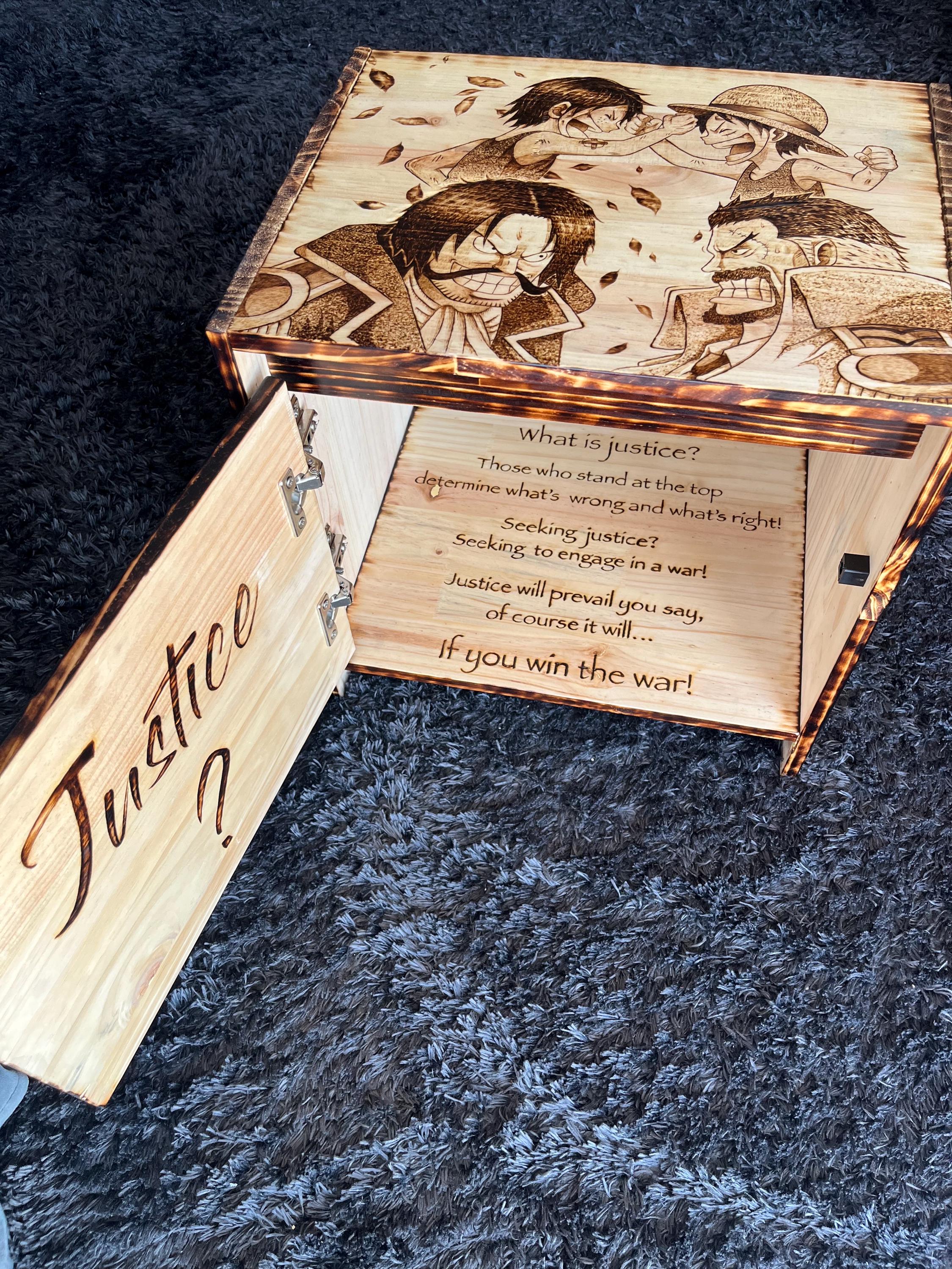 One Piece Nightstand Handmade With Pyrography / Anime Bedside Table ...