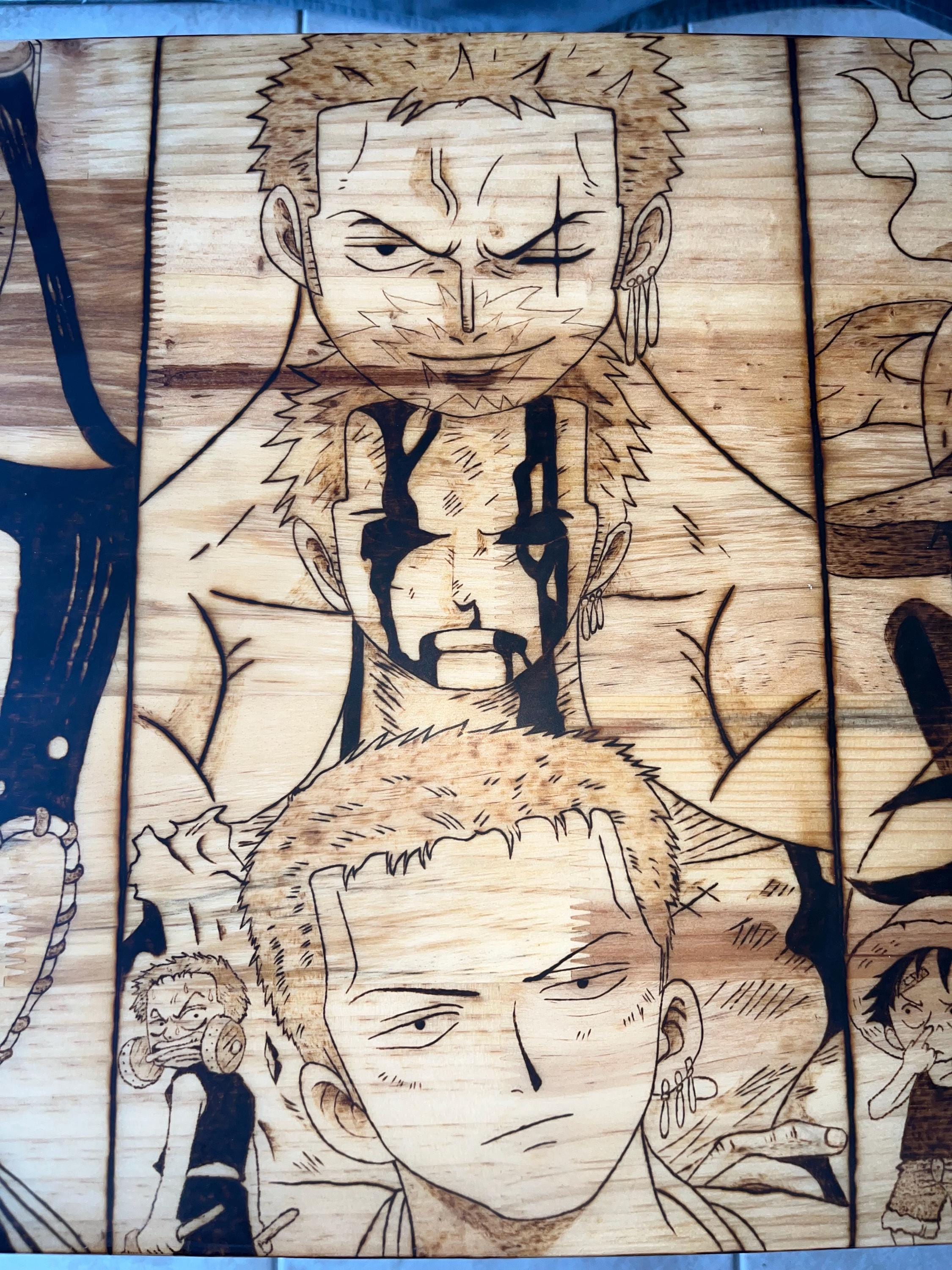 Wooden Table Handmade With Pyrography / Anime Table / Epoxy Resin Art ...