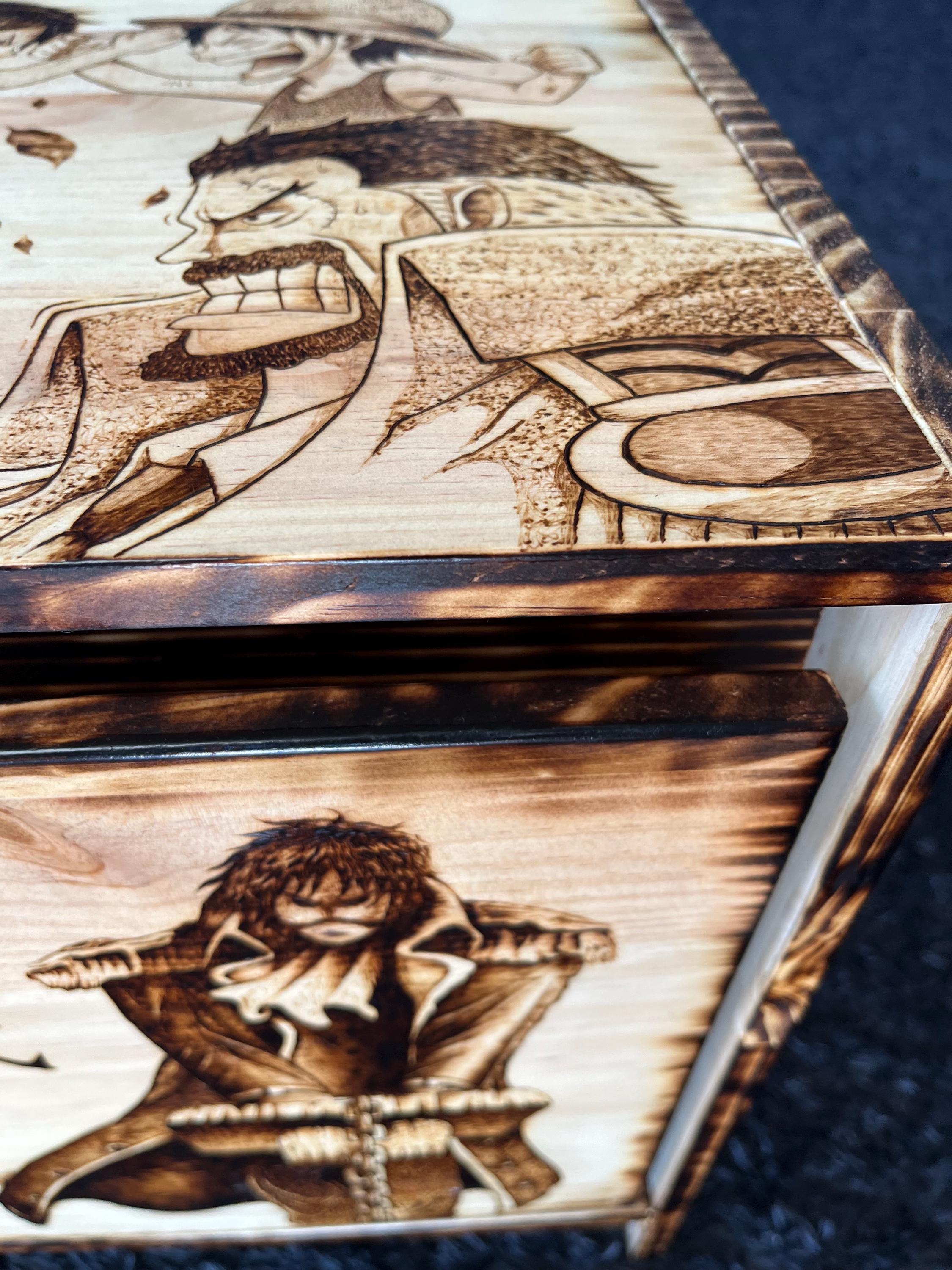 One Piece Nightstand Handmade With Pyrography / Anime Bedside Table ...
