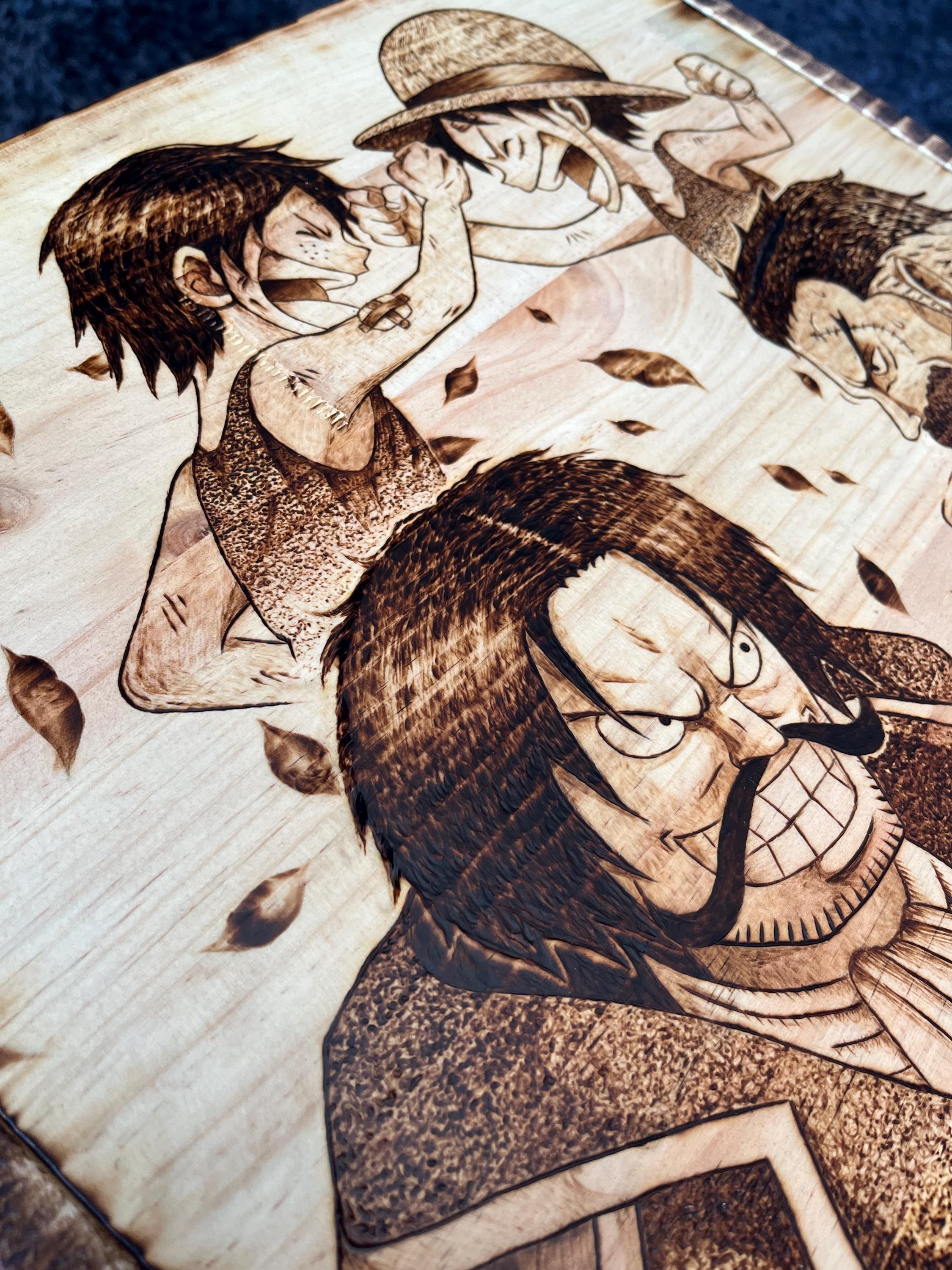 One Piece Nightstand Handmade With Pyrography / Anime Bedside Table ...