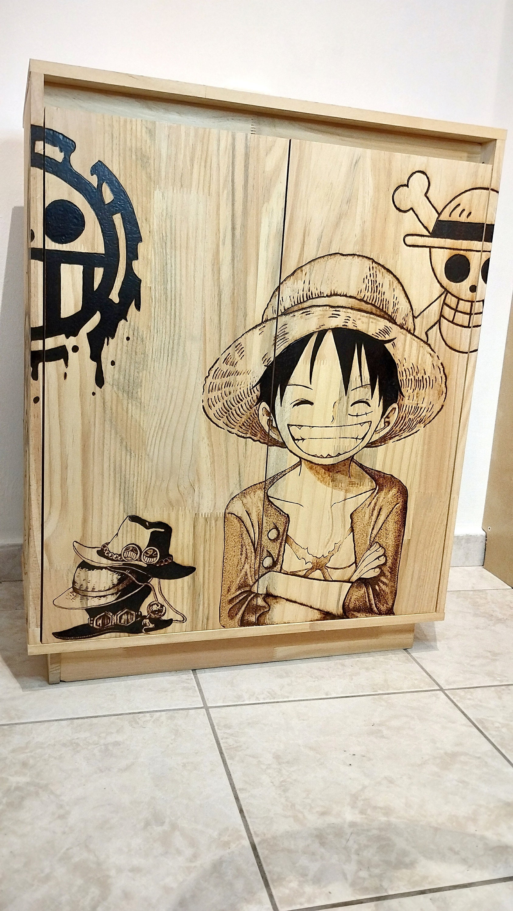 One Piece Wooden Locker / Cabinet / With Handmade Pyrography - Etsy