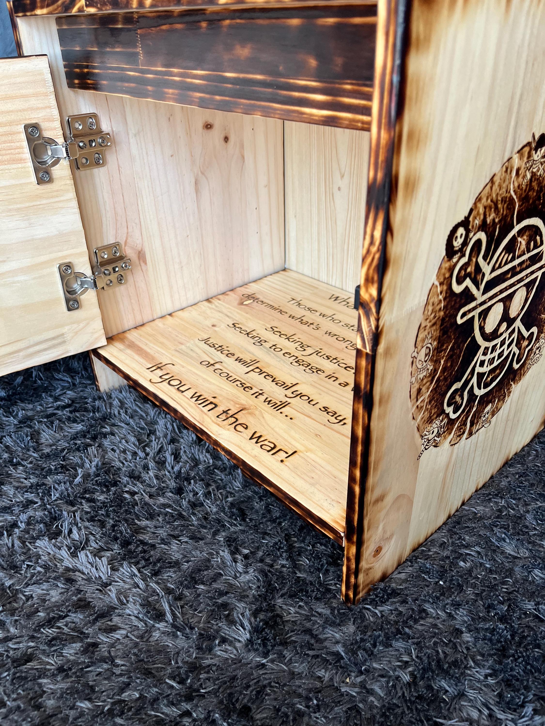 One Piece Nightstand Handmade With Pyrography / Anime Bedside Table ...