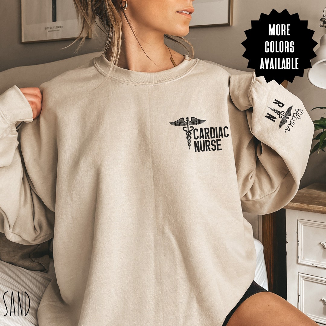 Personalized CVICU Cardiac Care Nurse Crewneck Sweatshirt, Cath Lab RN ...