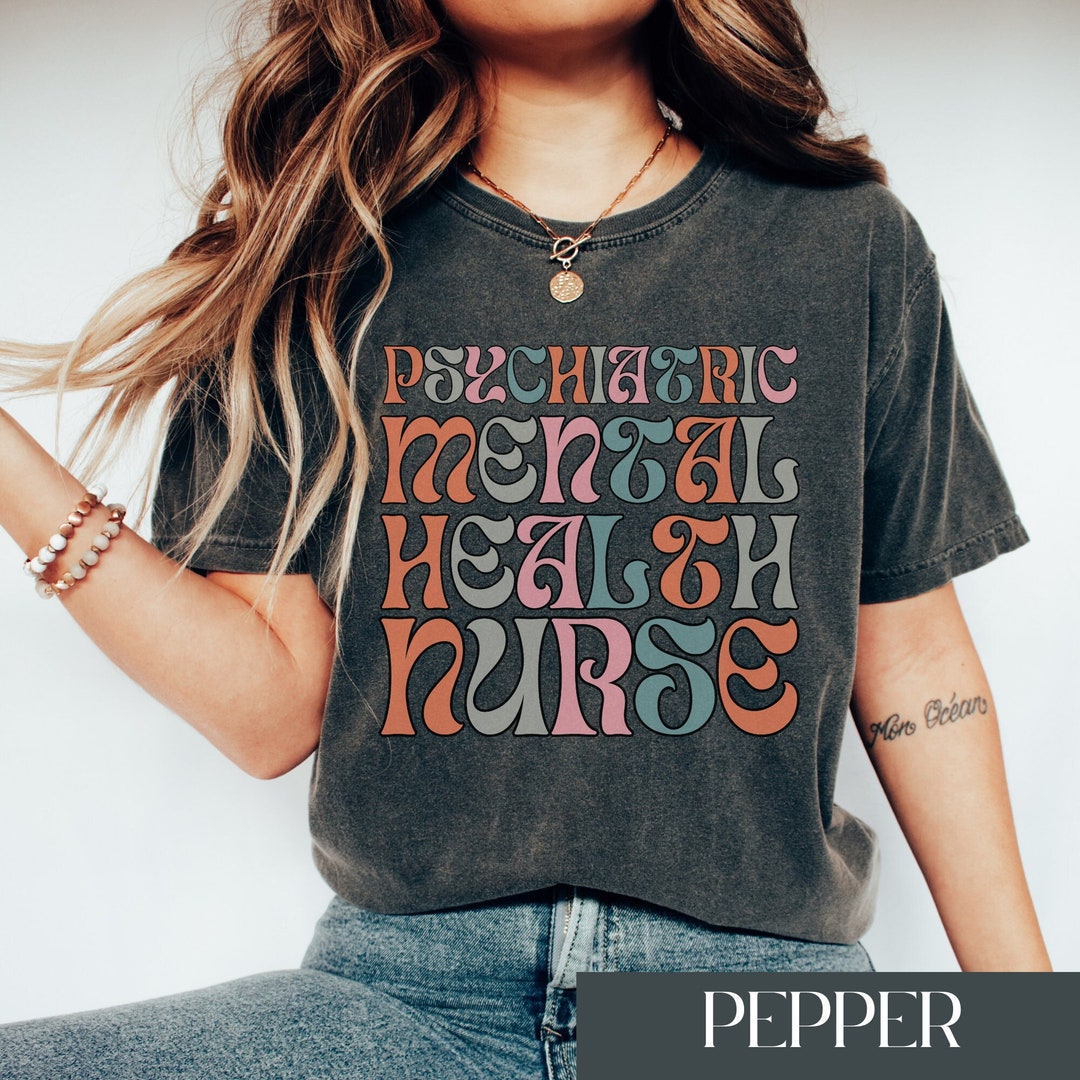 Retro Psychiatric Mental Health Nurse Shirt, Cute Psychiatric Nurse ...