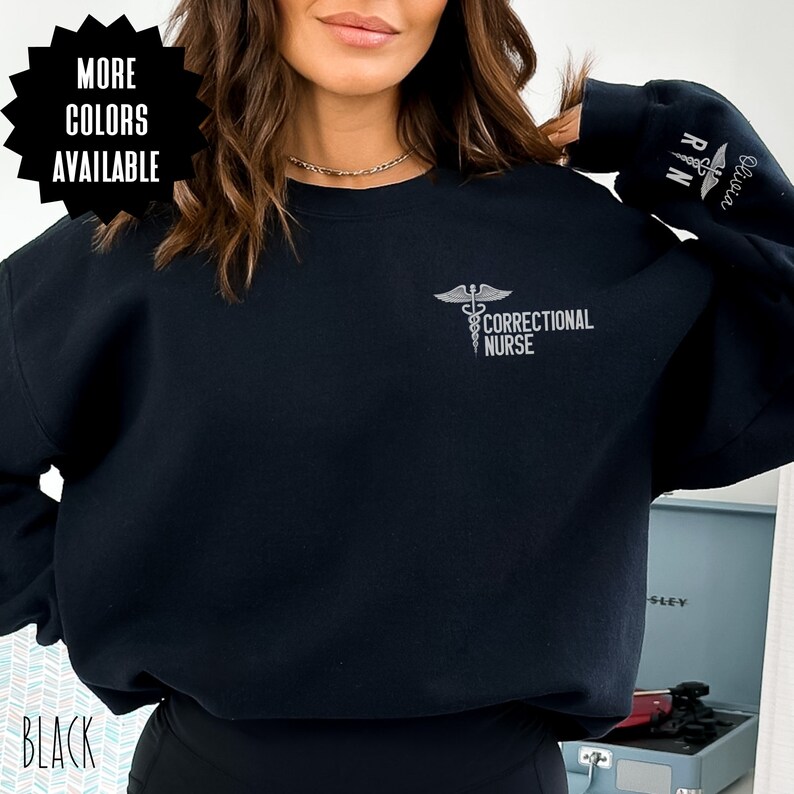 Personalized Correctional Nurse Crewneck Sweatshirt, Custom Name ...