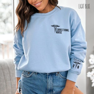 Personalized Correctional Nurse Crewneck Sweatshirt, Custom Name ...