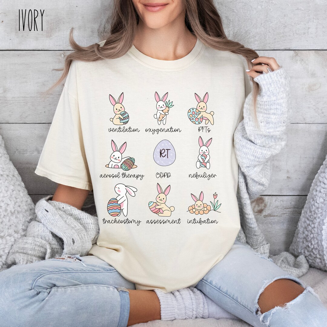 Easter Respiratory Therapist Shirt, Bunny RT Easter Shirt, Trendy RT ...