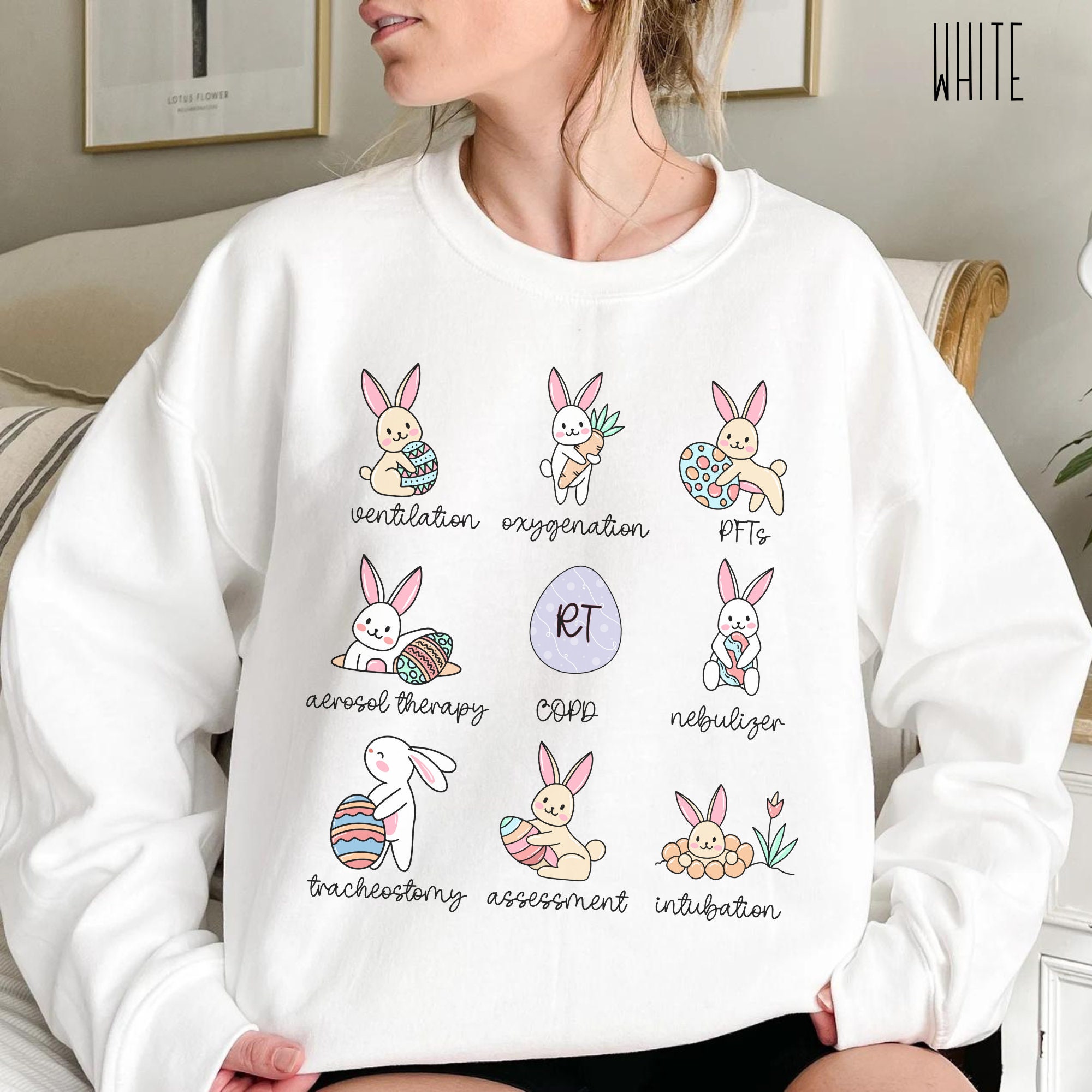 Easter Respiratory Therapist Sweatshirt, Long Sleeve Respiratory ...