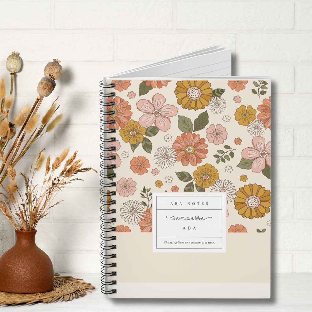 Personalized ABA Notebook, Spiral Custom ABA Therapist Notebook, Boho ...