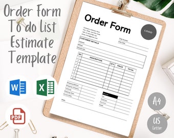 Customer Order Form Excel - Etsy